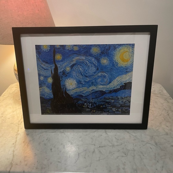 Art | Vincent Van Gogh Starry Night Framed Print 15x12 Wall Art Moon ...